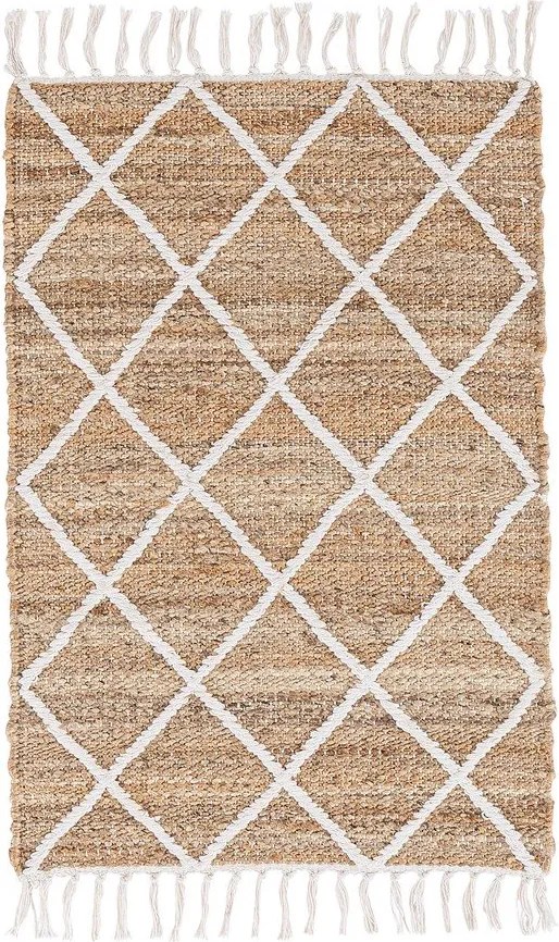 Bílý/v přírodní barvě ručně tkaný jutový koberec 60x90 cm Shaila – Bizzotto