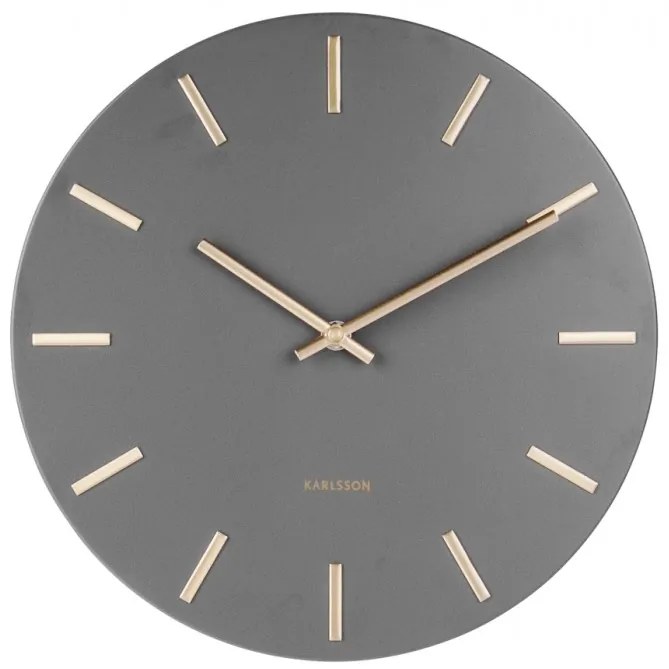 Designové nástěnné hodiny 5821GY grey Karlsson 30cm