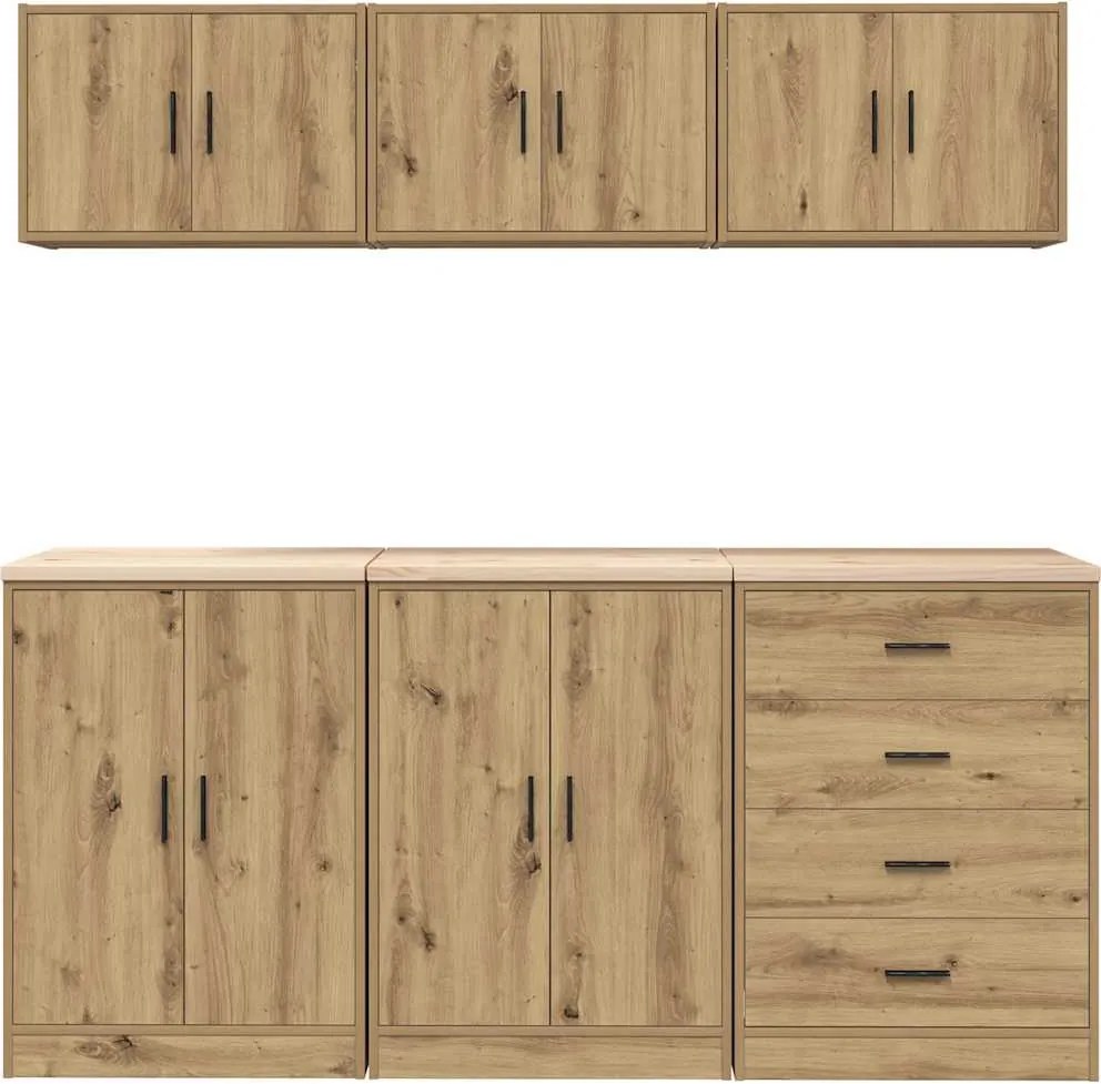Garážové skříně 6 ks dub artisan kompozitní dřevo 3328349