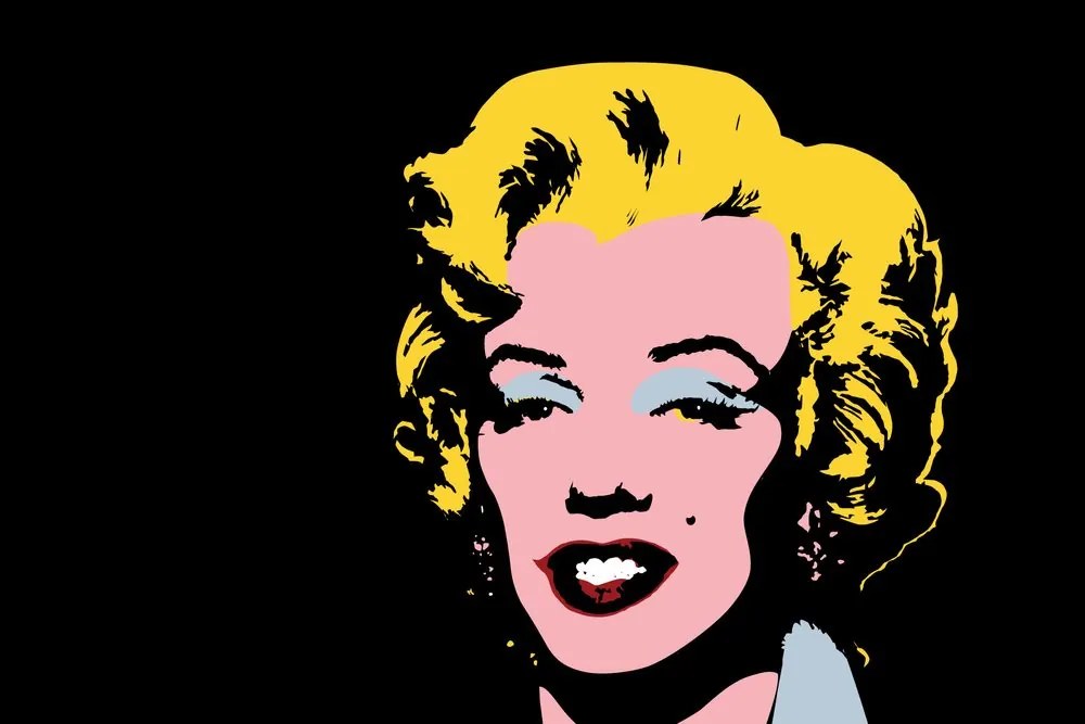 Samolepící tapeta pop art Marilyn Monroe na černém pozadí