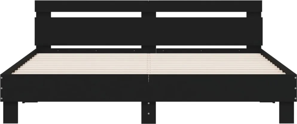 Rám postele s čelem černý 160 x 200 cm kompozitní dřevo 3207407