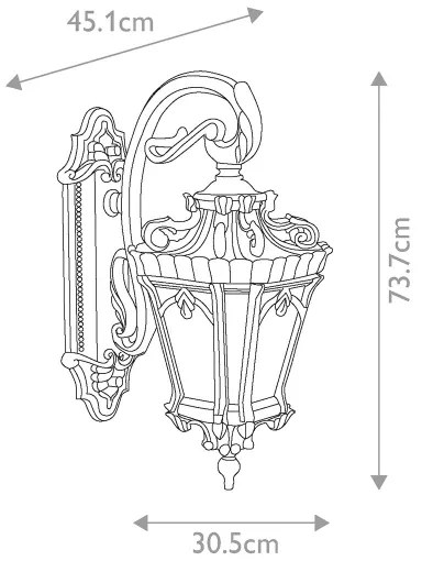 Kichler KL-TOURNAI2-XL - Venkovní nástěnné svítidlo TOURNAI 3xE14/60W/230V IP44