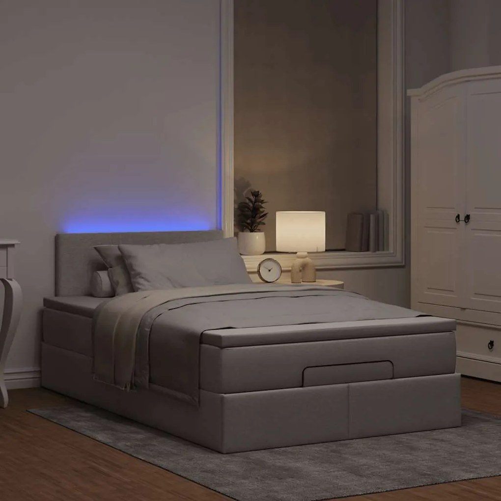 Osmanský rám postele s matrací taupe 120x200cm textil 3312219