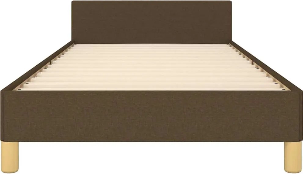 Rám postele bez matrace tmavě hnědý 90 x 200 cm textil 3125352