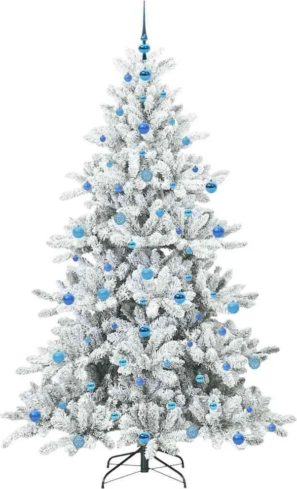 Umělý Skládací Vánoční Strom s stojanem Bílá 210 cm PVC a ocel 3397738