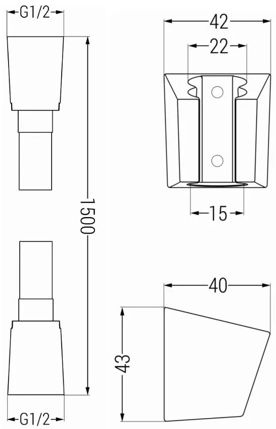 Mexen příslušenství - 1-bodový ruční sprchový set R-45, chrom, 785456053-00