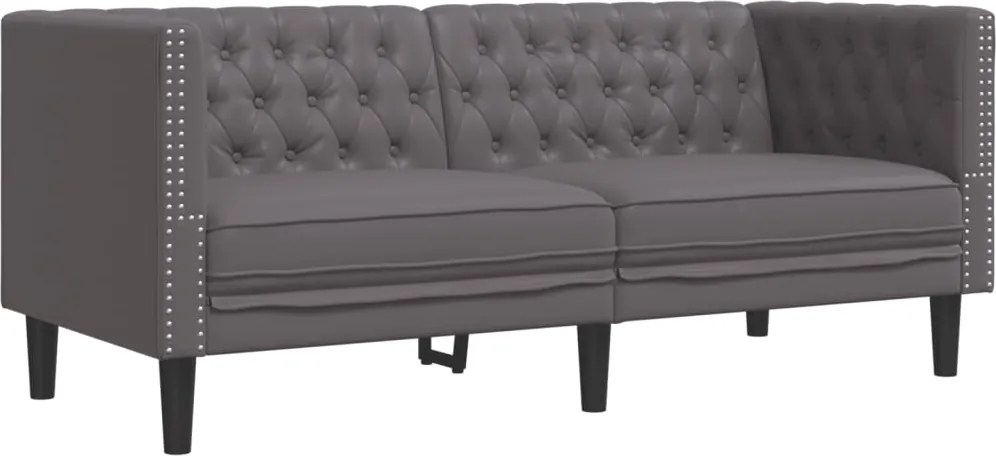 2dílná sedací souprava Chesterfield šedá umělá kůže 3209277