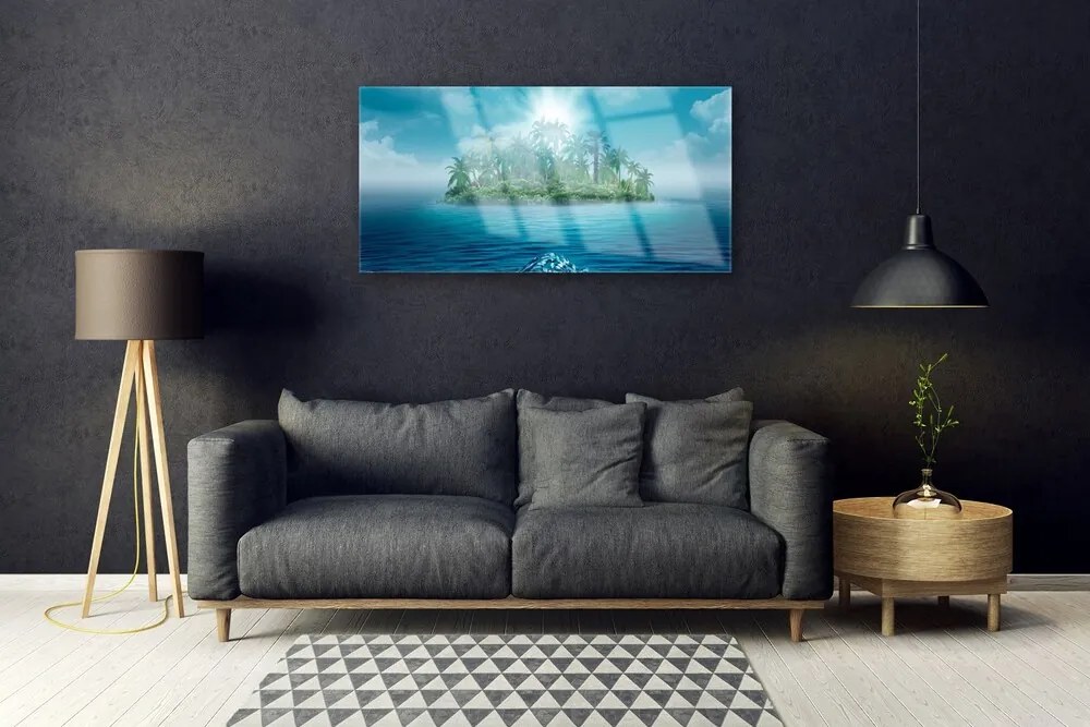 Obraz na skle Ostrov Moře Krajina 120x60 cm