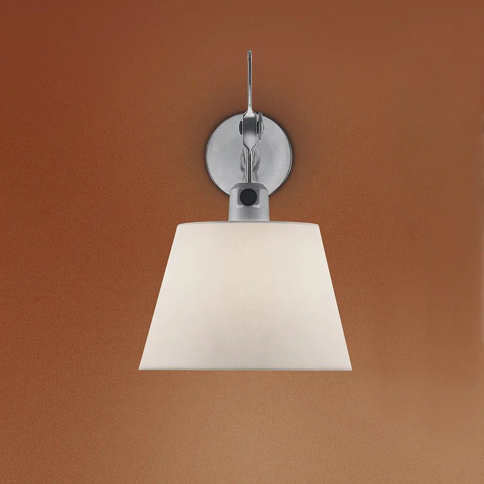 Artemide 1184010A+0372050A Tolomeo parete diffusore 24, nástěnné designové svítidlo s vypínačem a pergamenovým stínítkem, 1x70W, prům. 24cm