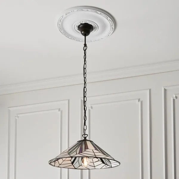 Endon 63938 - Lustr na řetězu Tiffany ASTORIA 1xE27/60W/230V pr. 48 cm