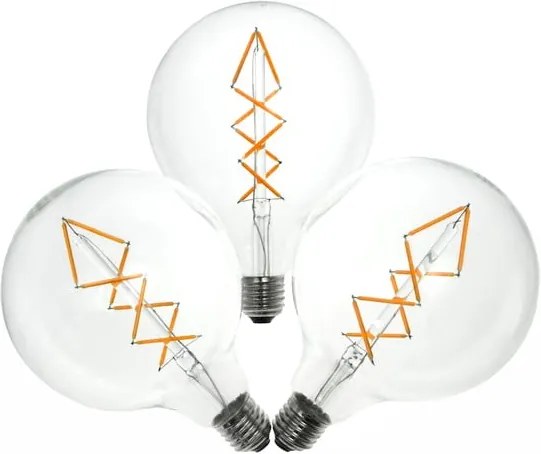 Sada 3 LED žárovek Bulb Attack BUBBLE Lattice, E27 6,5 W