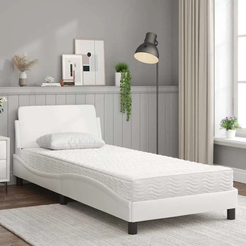 Postel s matrací Dover bílá 80 x 200 cm umělá kůže 3208298