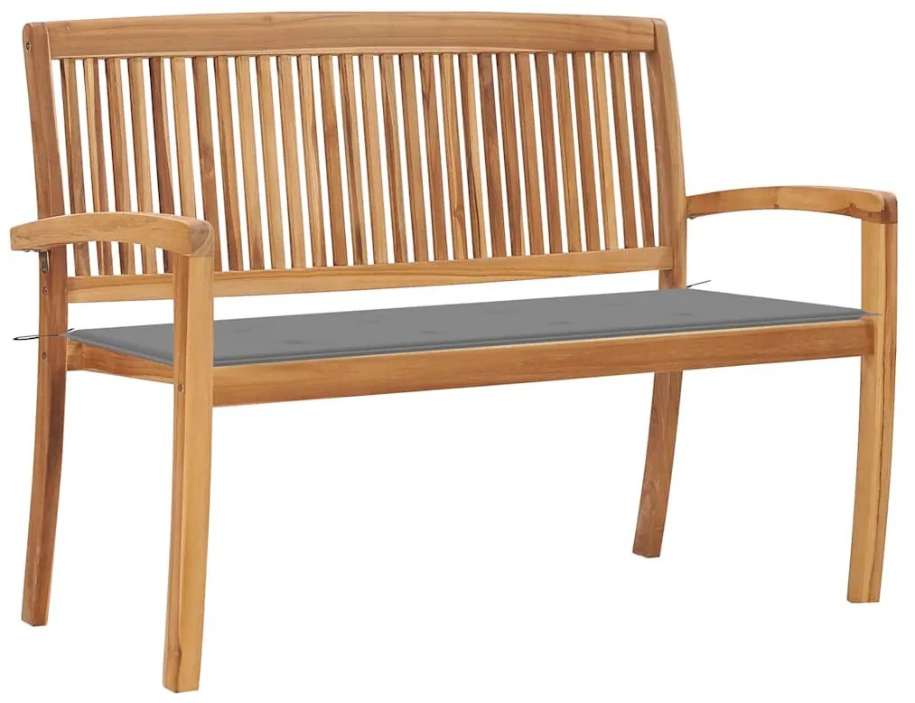 Stohovatelná zahradní lavice s poduškou 128,5 cm masivní teak 3063280