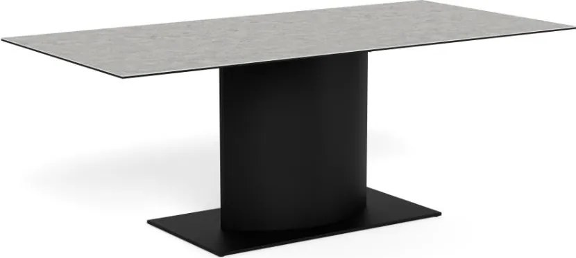 Jídelní stůl Marbella 200 cm šedý mramor/černý
