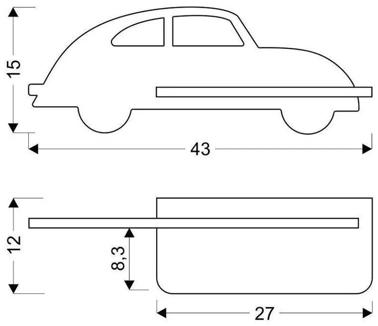 Dětská lampička CAR LED Candellux Světle modrá