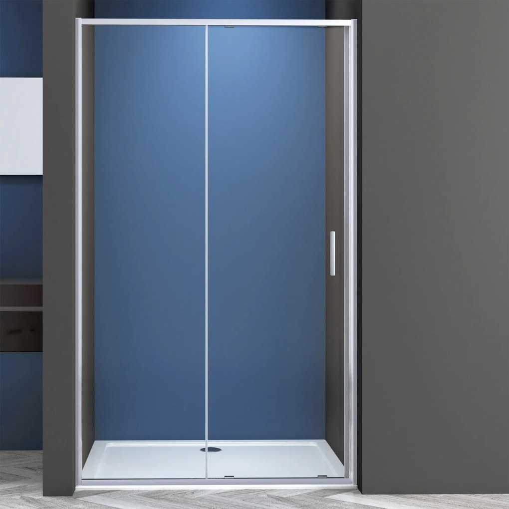 Novoterm Jednokřídlé posuvné sprchové dveře NV-Solid DS CHR 130, chrom/transparent - bez vaničky