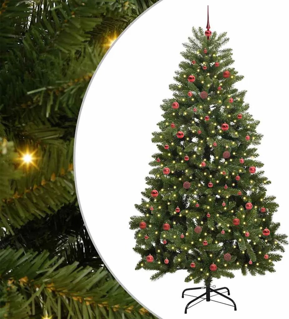 Umělý vánoční stromeček 240 cm 300 LED Teplá bílá PVC a ocel 3395703