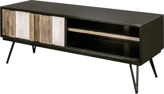 TV stolek Adesso 150 cm z masivu černý/hnědý
