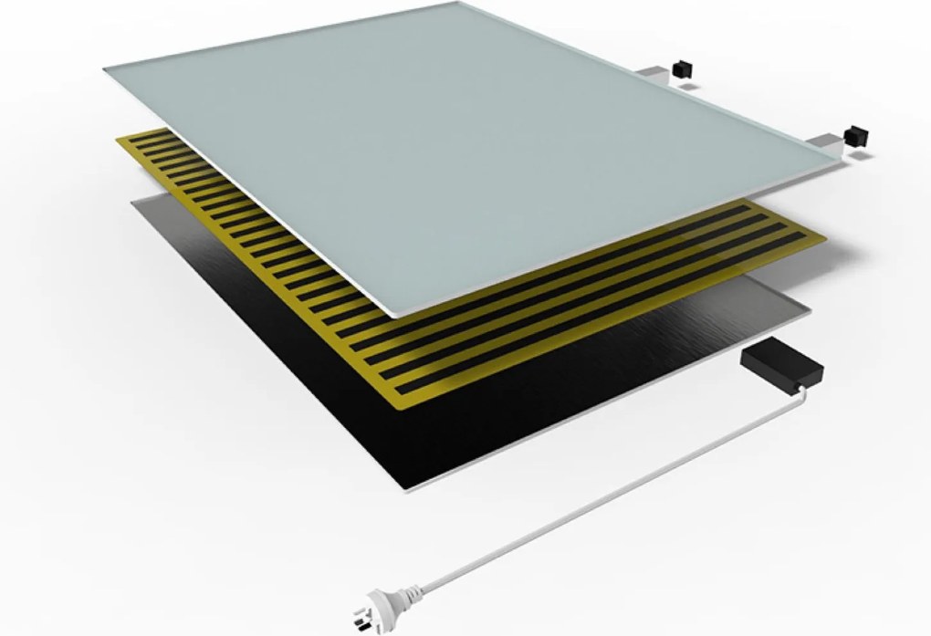 Zrcadlový infrapanel MIRROR 320W | Výhřevnost 6 m2 | 60x60 cm | WiFi termostat | Dálkový ovladač | Zrcadlo na šířku