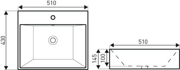 Novoterm Keramické umyvadlo na desku NV-KR-702