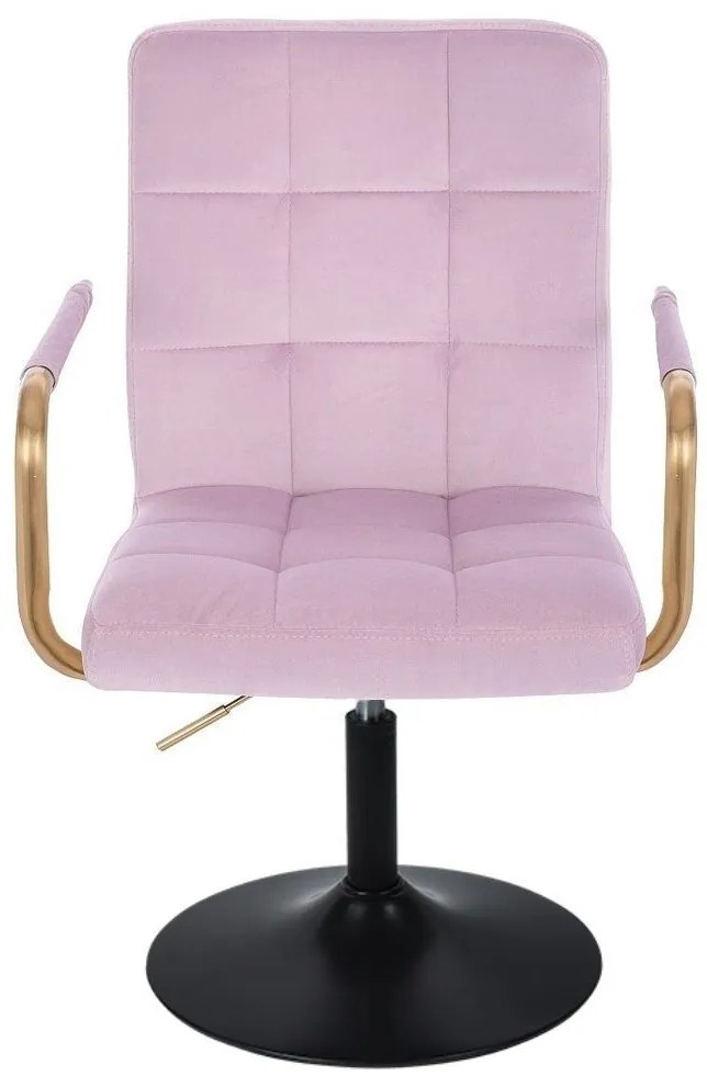 LuxuryForm DESIGN Otočná židle VERONA GOLD VELUR na černém talíři - levandule
