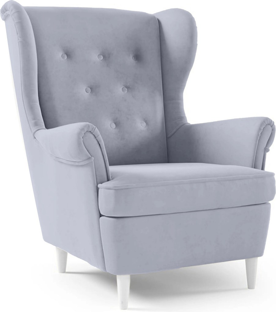 Eka Křeslo ušák LINO Výběr nohou: Černé, Barva látky: Černá (Kronos 07)