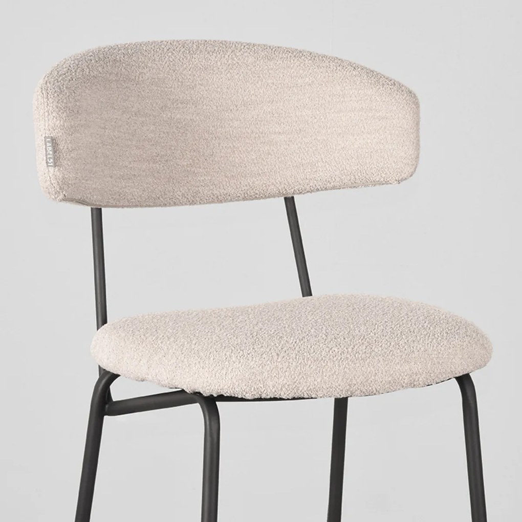 LABEL51 Barová židle ZACK bílé bouclé 107cm IH-50.175
