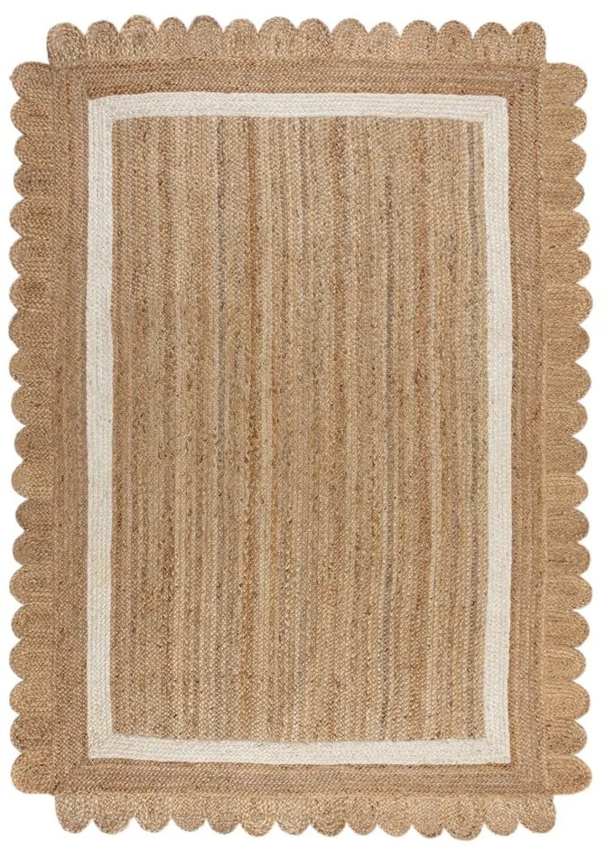 Ručně tkaný jutový koberec v přírodní barvě/slonovinový 200x290 cm Grace White – Flair Rugs