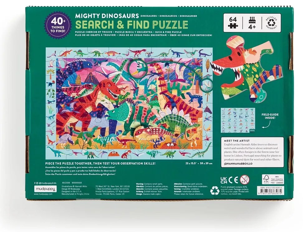 Mudpuppy Puzzle Majestátní dinosauři 64 dílků