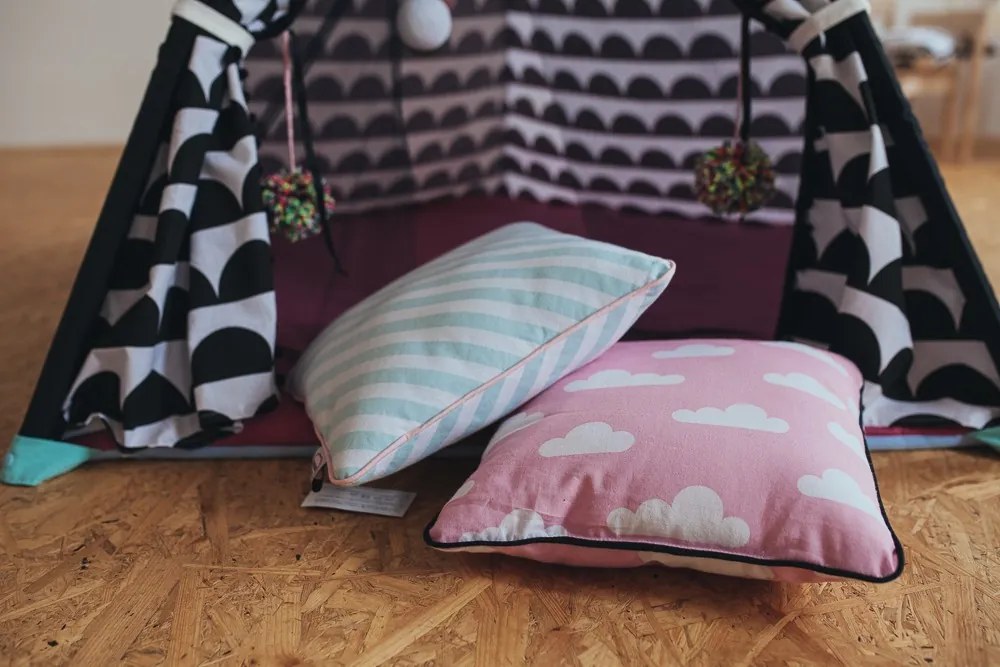 Vigvam design Half Moon Teepee pro dívky - ČTVERCOVÉ BEZ DOPLŇKŮ