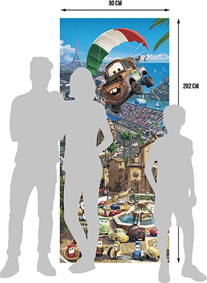 Dětská vliesová fototapeta na zed' Auta Burák s Padákem, Disney | 90 x 202 cm | DFTDNV 5426