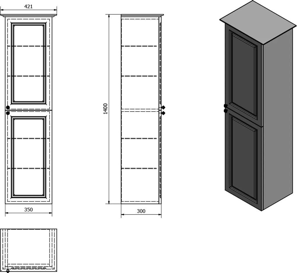 Sapho Sapho, Koupelnový set VIOLETA 90, bílá matná, KSET-044