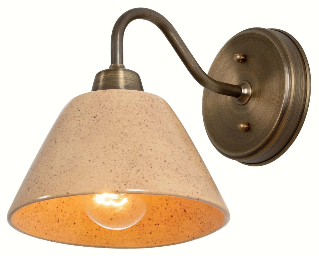 Nástěnné světlo z keramiky MILO Sandstone/barva pískovce/stará mosaz