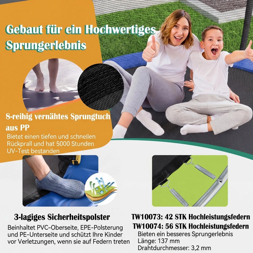 Costway Φ366 cm trampolína se žebříkem a basketbalovou a skákací podložkou