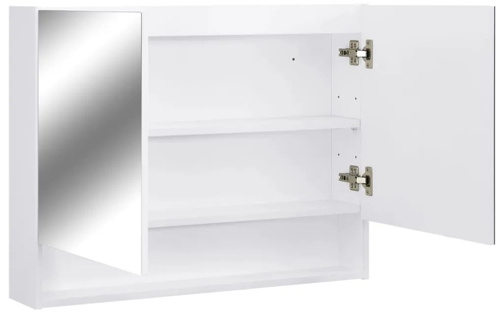 vidaXL Marketos LED koupelnová zrcadlová skříňka bílá 80 x 15 x 60 cm MDF