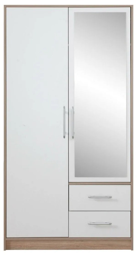 Meblar Šatní skříň se zrcadlem Smart 3 - bílý lux