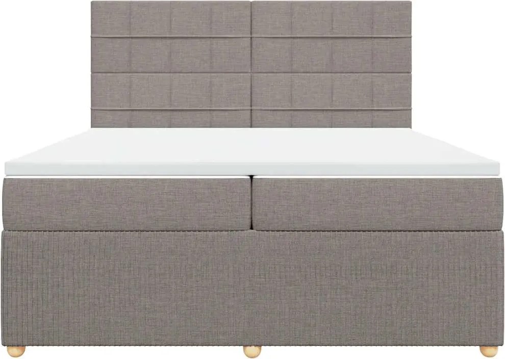 Box spring postel s matrací taupe 200x200 cm textil 3294467
