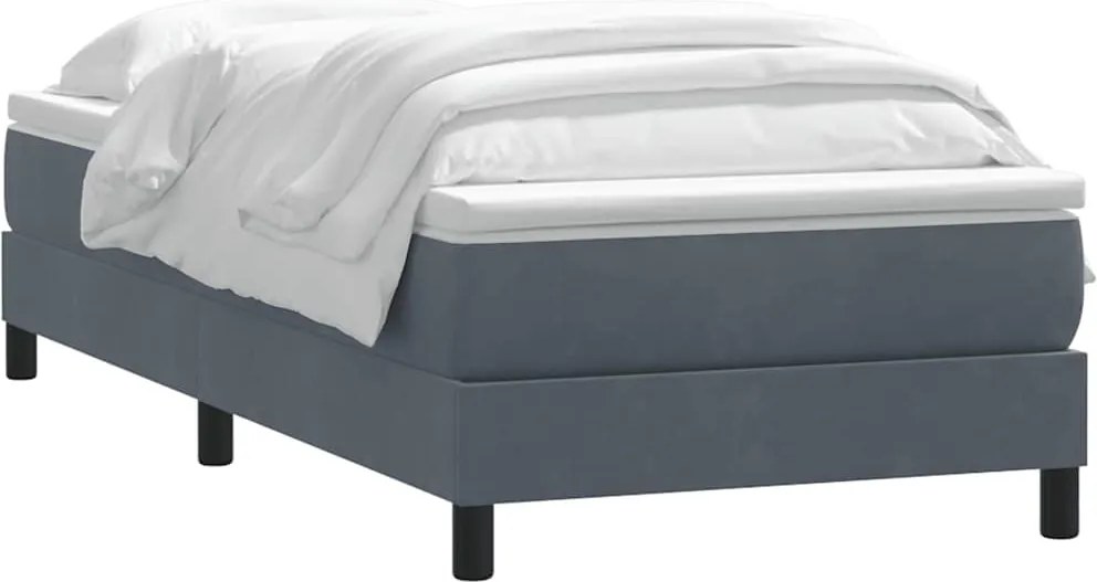 Box spring postel s matrací tmavě šedá 80x220 cm samet 3315946