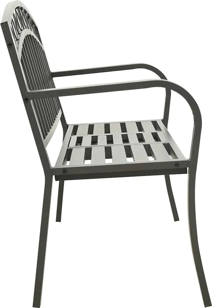 Zahradní lavice se stolkem šedá 120 cm ocel 319585