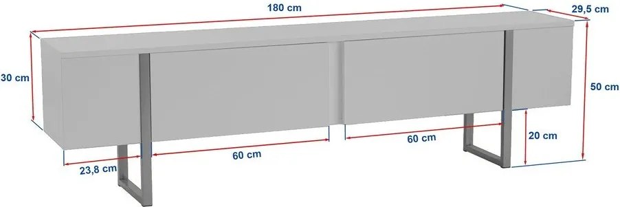 TV stolek v dekoru borovice v přírodní barvě 180x50x29,5 cm Serenity – Kalune Design