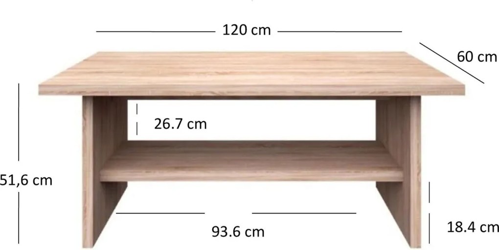 Konferenční stolek 120 dub sonoma Norton