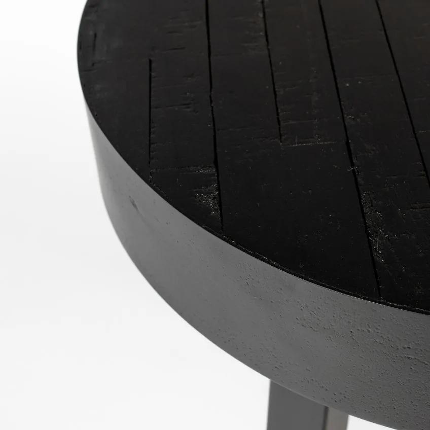 OnaDnes -20% White Label Černý teakový odkládací stolek WLL Suri 45 cm