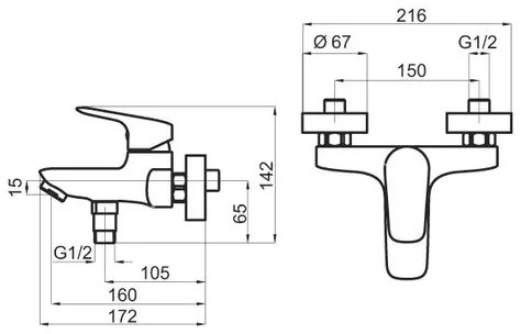 Novaservis Titania Pure Vanová baterie, chrom 90320/1,0