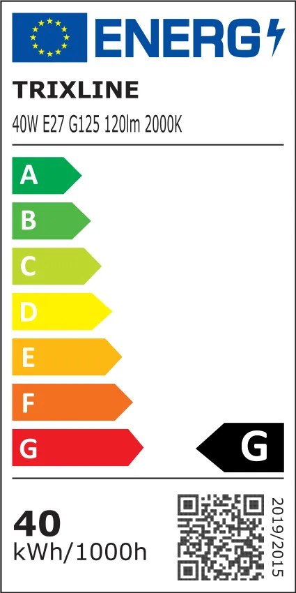 TRIXLINE EDISON Retro Carbon Filament žárovka G125 E27 40W