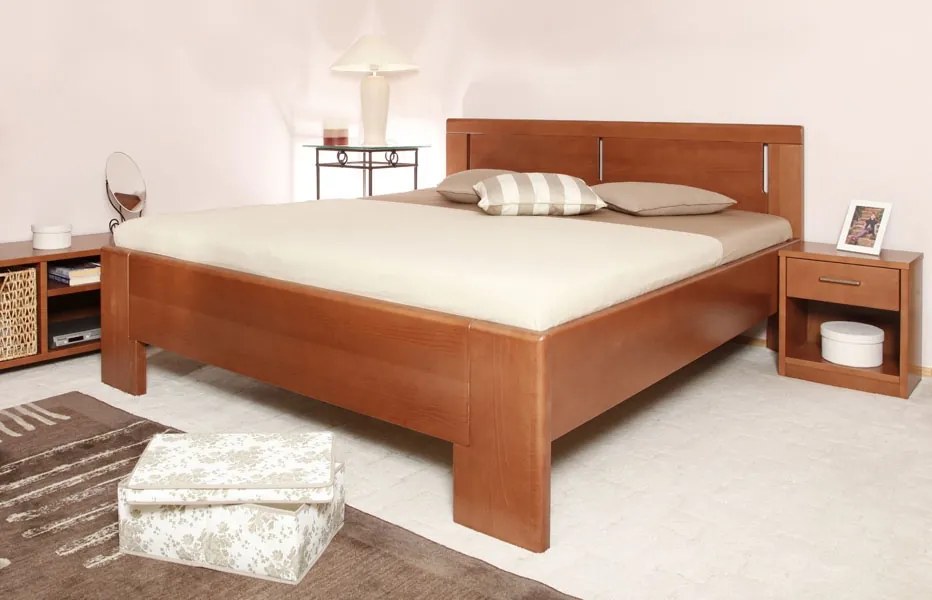 Masivní postel s úložným prostorem DeLuxe 3 - 120/140x200cm - 120 x 200cm