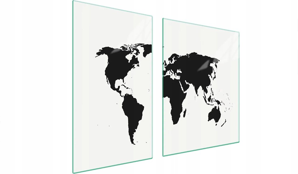 Skleněná Deska A Krájecí Deska 100x52 Mapa Tvrzené Sklo
