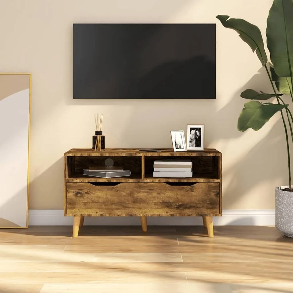 TV skříňka kouřový dub 90 x 40 x 48,5 cm kompozitní dřevo