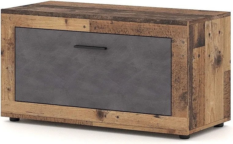 Botník Luna 90 cm dub Matera tmavý/šedý