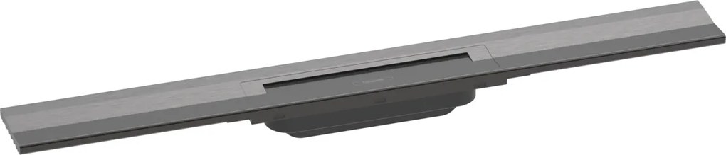 Hansgrohe RainDrain Flex, vrchní sada sprchového žlabu 1200, zkracovatelný, pro instalaci ke zdi, kartáčovaný černý chrom, HAN-56054340