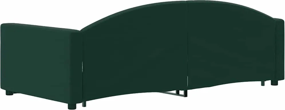 Válenda s přistýlkou tmavě zelená 90 x 200 cm samet 3197303